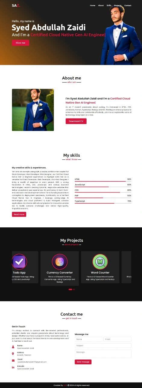 Syed Abdullah Zaidi On Linkedin Portfolio Webdevelopment Tech