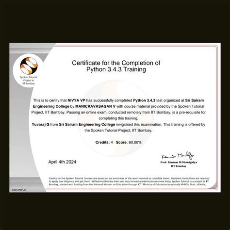 Nivya V P On Linkedin Iitbombay Pythonlearning Spokenprojetutorialproject