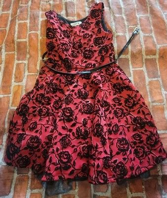 Beautees Girls Red Dress Floral Sz 10 Nwot Christmas Ebay