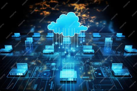 Premium Photo Cloud Computing Technology Internet On Data Network With Technology Background