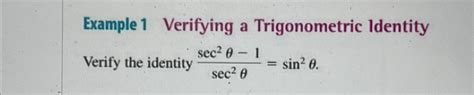 Solved Example 1 ﻿verifying A Trigonometric Identity Verify
