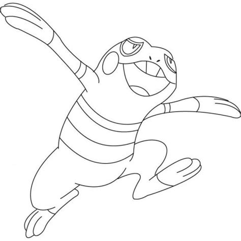 Coloring Page Pokémon Croagunk Pokémon Beginning With C Free