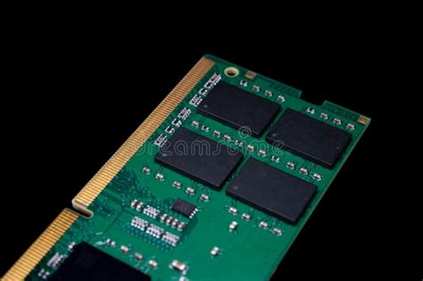 Ram Ddr4 Sodimm For Pc On Black Background Stock Image Image Of