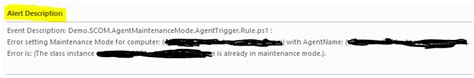 error running a demo scom agent initiated maintenance mode sccm service