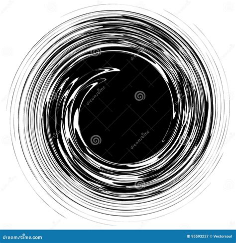 Radial Lines With Rotating Distortion Abstract Spiral Vortex S Stock Vector Illustration Of