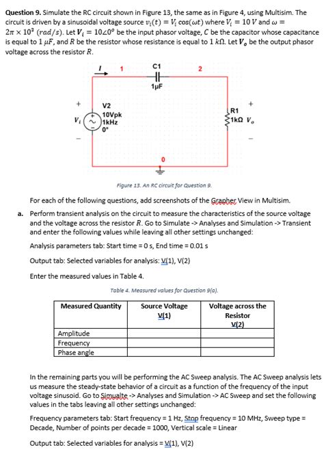 Solved Question Simulate The RC Circuit Shown In Figure Chegg Com