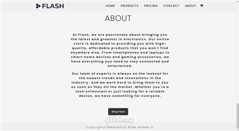 flash web design for electronics store html5 css3 مستقل