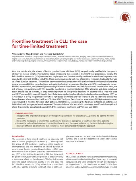 Cll Treatment Pdf Cancer Diseases And Disorders