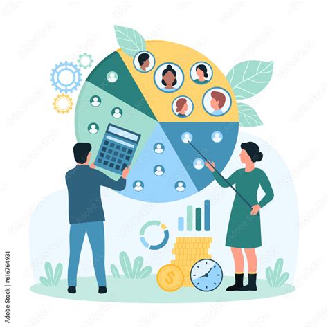 Audience Segmentation Marketing Research Vector Illustration Cartoon Tiny People With