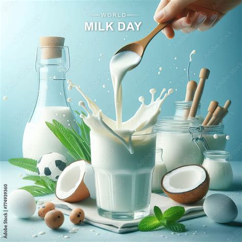 World Milk Day Vector Illustration World Milk Day Poster Milk Day