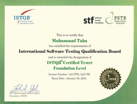 Muhammad Taha On Linkedin Softwaretesting Istqb Ctfl Istqbcertified Continuouslearning