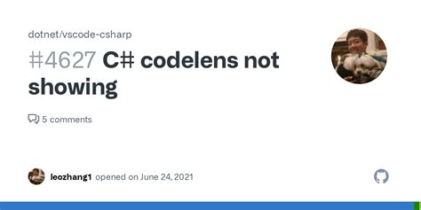 C Codelens Not Showing · Issue 4627 · Dotnetvscode Csharp · Github