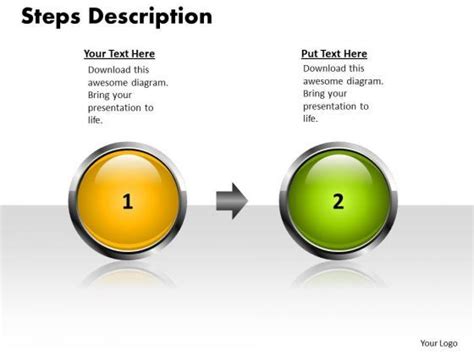 Ppt Linear Flow 2 State Diagram PowerPoint Templates