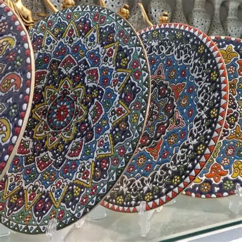 خرید و قیمت بشقاب مینا کاری 30 سانت از غرفه سفال سرامیک پرتو