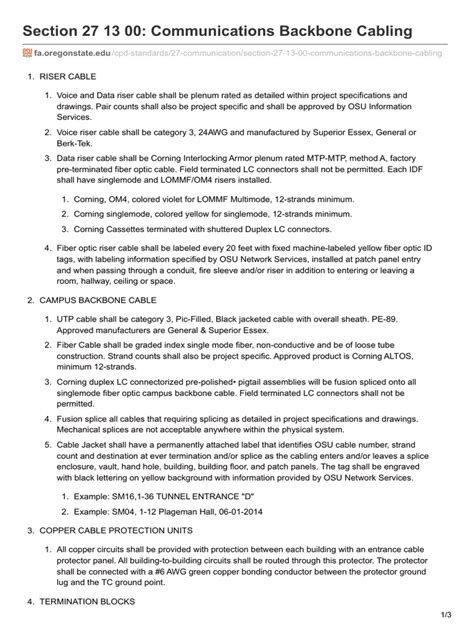 Communications Backbone Cabling Pdf Optical Fiber Electricity