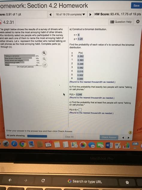 Solved Omework Section 4 2 Homework Save Ore 0 91 Of 1 Pt
