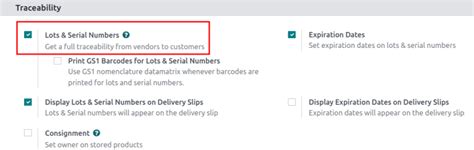 lot numbers — odoo saas 16 4 documentation