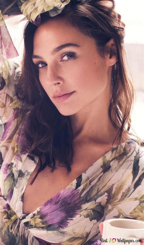 Gal Gadot In Cute Floral Dress Vogue Shoot K Wallpaper Download