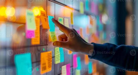 AI Generated Agile Software Development Scrum Methodology Boards Workflow Finger Touching