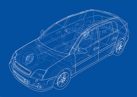 Concept Car Vector Rendering Of D Abstract Visible Blueprint Vector Abstract Visible