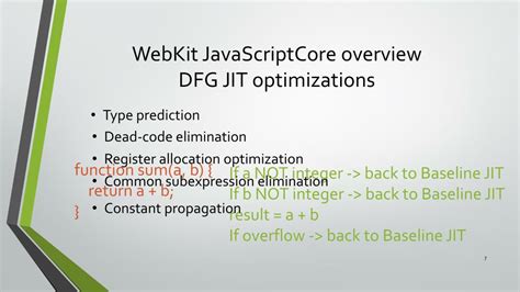 Ppt Webkit Javascript Engine Optimizations Powerpoint Presentation