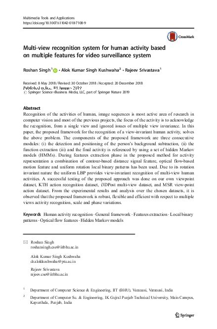 Pdf Multi View Recognition System For Human Activity Based On Multiple Features For Video