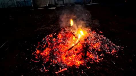 A Fire Burning Outside Ash Danger Stock Video Video Of Fire Late 366793969