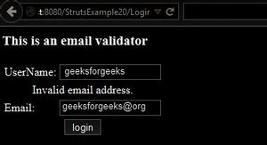 Struts 2 Email Validation GeeksforGeeks