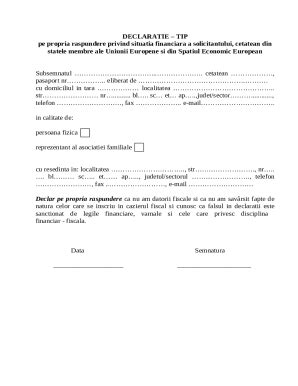 DECLARATIE TIP Doc Template PdfFiller