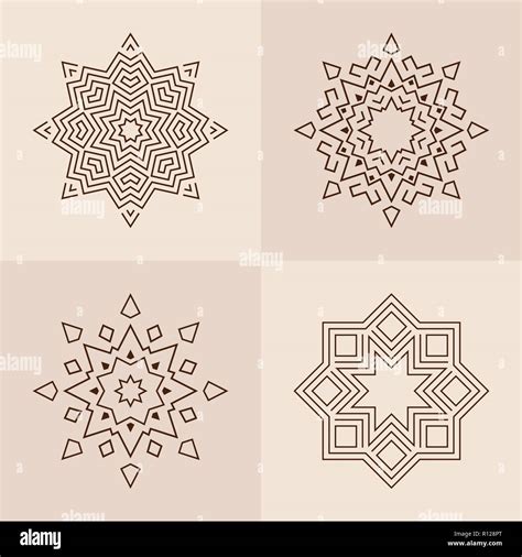 Abstract Symmetric Geometric Shapes Symbols For Your Design Vector Set Of Logo Design