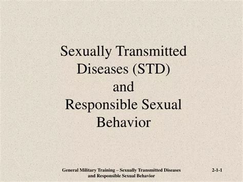 PPT Sexually Transmitted Diseases STD And Responsible Sexual Behavior PowerPoint