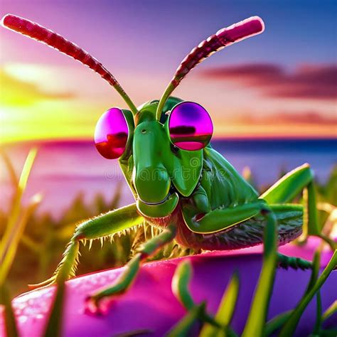 Green Grasshopper In The Grass Stock Image Image Of Beautiful Jump