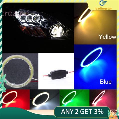 Leadingstar แหวนไฟ Led Cob 6 สี พร้อมฝาครอบ แบบเปลี่ยน 80 มม 90 มม 100 มม 110 มม Shopee