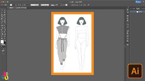 آموزش کشیدن مانکن در ایلاستریتور😎 قسمت چهارم و آخر “طراحی لباس روی