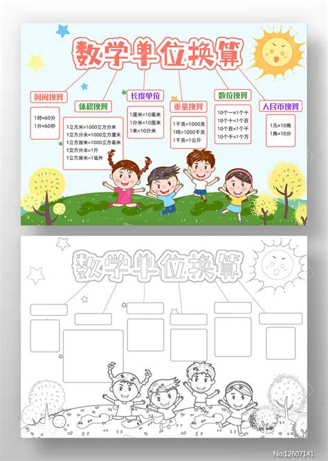 数学单位换算思维导图手抄报下载红动中国