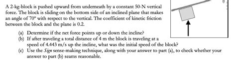 Solved A 2 Kg Block Is Pushed Upward From Underneath By A Chegg Com