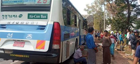 Dvb အင်းတကော်တွင် ကုန်တင်ကားကို ခရီးသည်တင်ယာဥ် ဝင်တိုက်ပြီး ၂ ဦးသေ၊ ၂ ဦးဒဏ်ရာရ