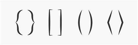 Text Brackets Set Сode Brackets Icon Punctuation Shapes For Messages