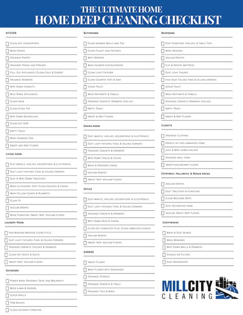 The Ultimate Home Deep Cleaning Checklist Free Printable