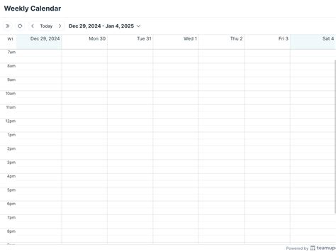 Printable Weekly Calendar 2025 Teamup