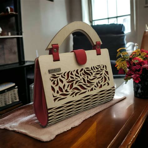 Wooden Purse Laser Cut Birch Wood Clutch Handmade In Greece Etsy