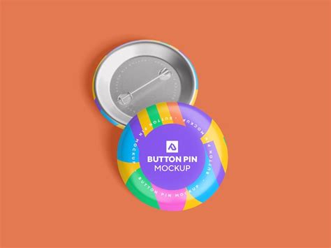 Premium PSD Glossy Circle Button Pin Mockup Psd