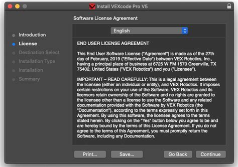 Installing VEXcode Pro V On MacOS VEX Library