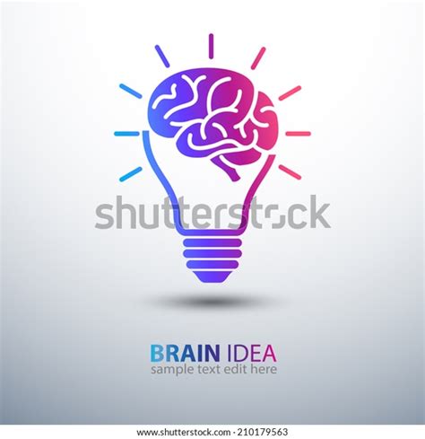 전구 아이콘을 이용한 독창적인 뇌 개념 스톡 벡터로열티 프리 210179563