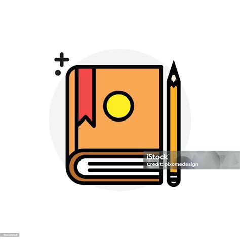 책과 연필 개념 절연 선 벡터 일러스트 레이 션 편집 아이콘 개념에 대한 스톡 벡터 아트 및 기타 이미지 개념 개념과 주제 공부 Istock