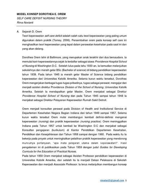 Orem Self Care Model Pdf