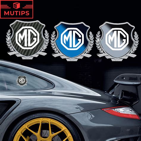 Mg Car 3d Metal Badge Sticker Carbon Fiber Texture Emblem Auto Body