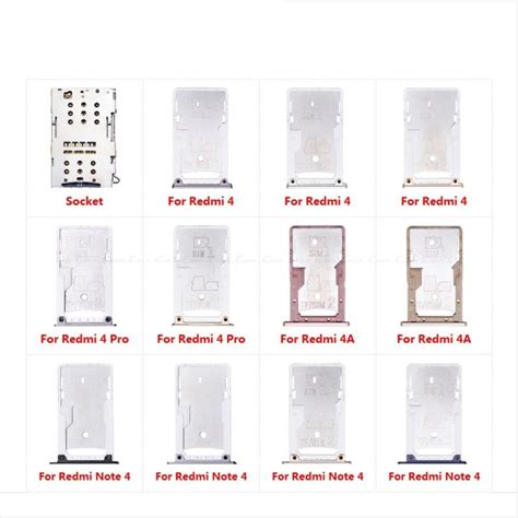 Sim Card Tray Socket Slot Reader Adapter Parts For Xiaomi Redmi 4a 4