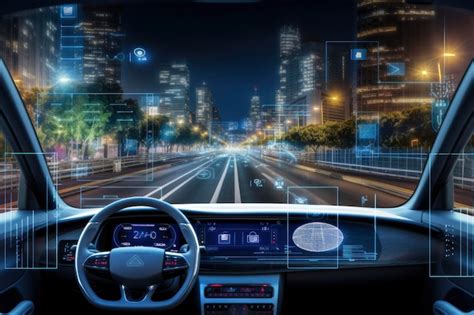 Premium Ai Image Modern Smart Car Technology Intelligent System Using Heads Up Display Hud