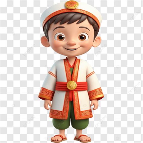 전통적인 의류 클립 아트 그림 3d 렌더링에 웃는 만화 소년 웃고있는 만화 소년 전통 의상 Png 일러스트 및 이미지 에 대한 무료 다운로드 Pngtree